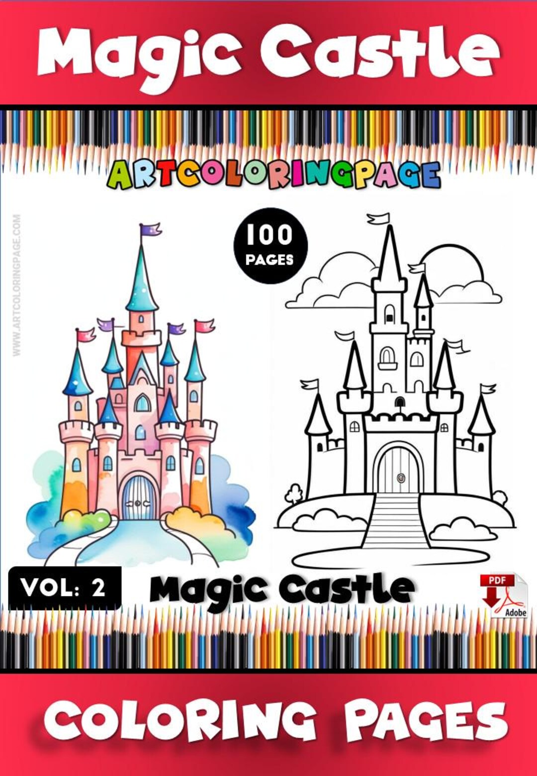 Medieval Castle Coloring Book: 100 Fantasy Pages (A4 PDF Download) - Etsy