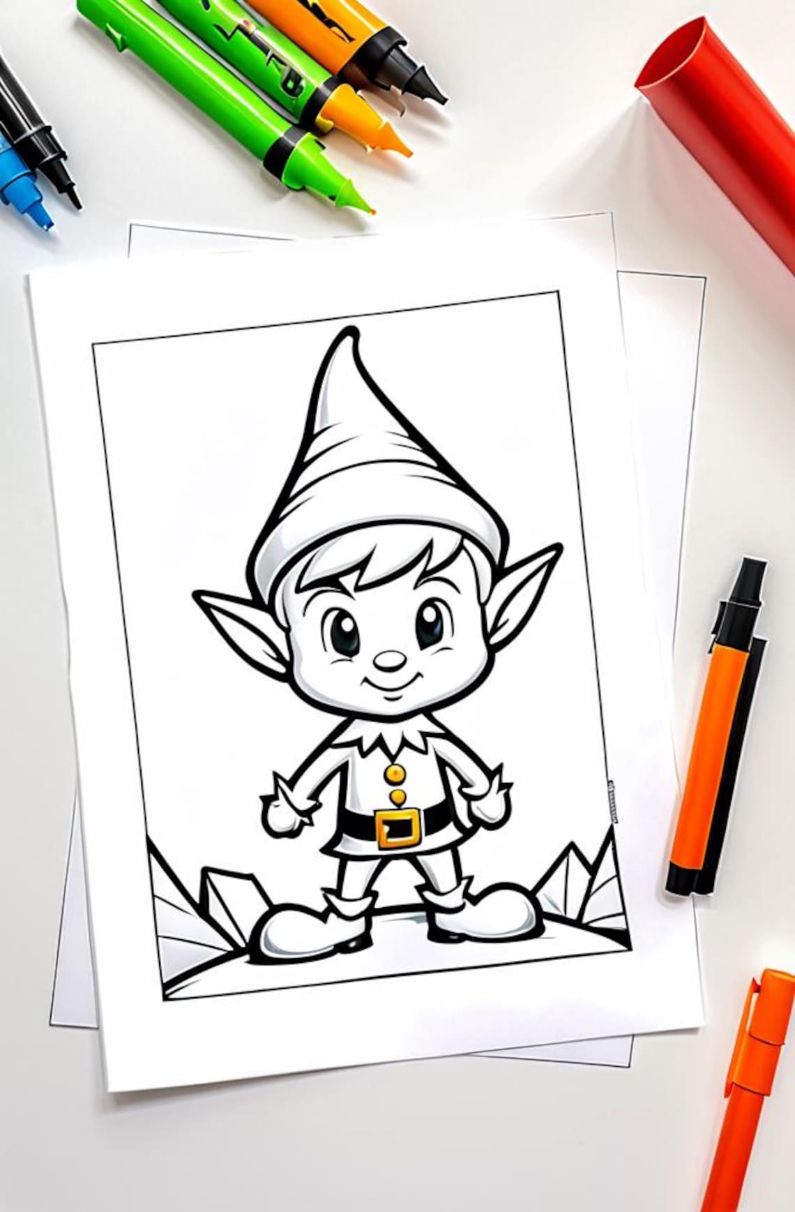 Elf Coloring Book | 100 Christmas Pages for Kids (PDF Pattern) - Etsy