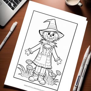 Scarecrow Coloring Pages: 100 Halloween Templates (instant PDF Download ...