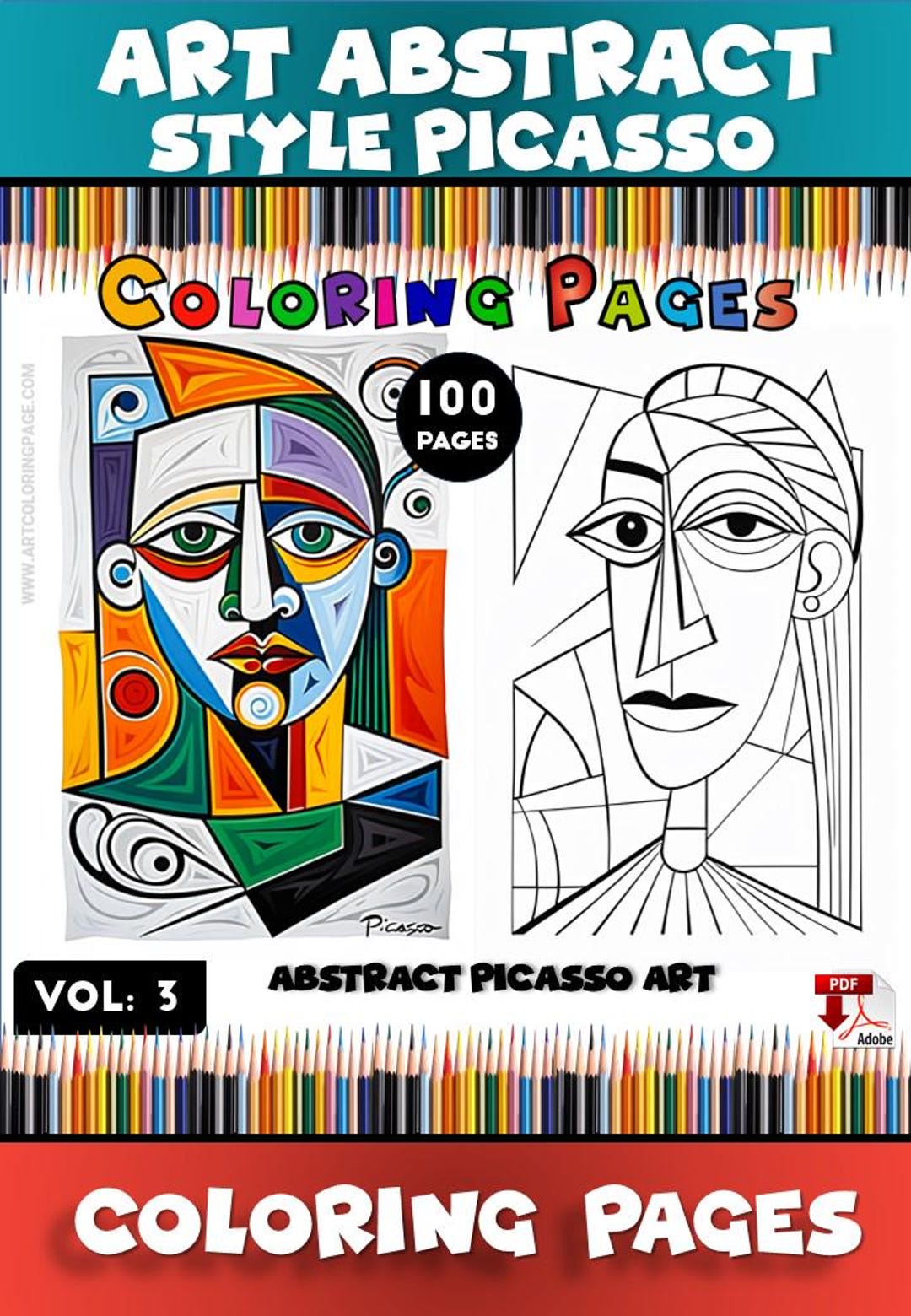 Explore Creativity With Picasso Abstract Paintings Coloring Vol 3 - Etsy
