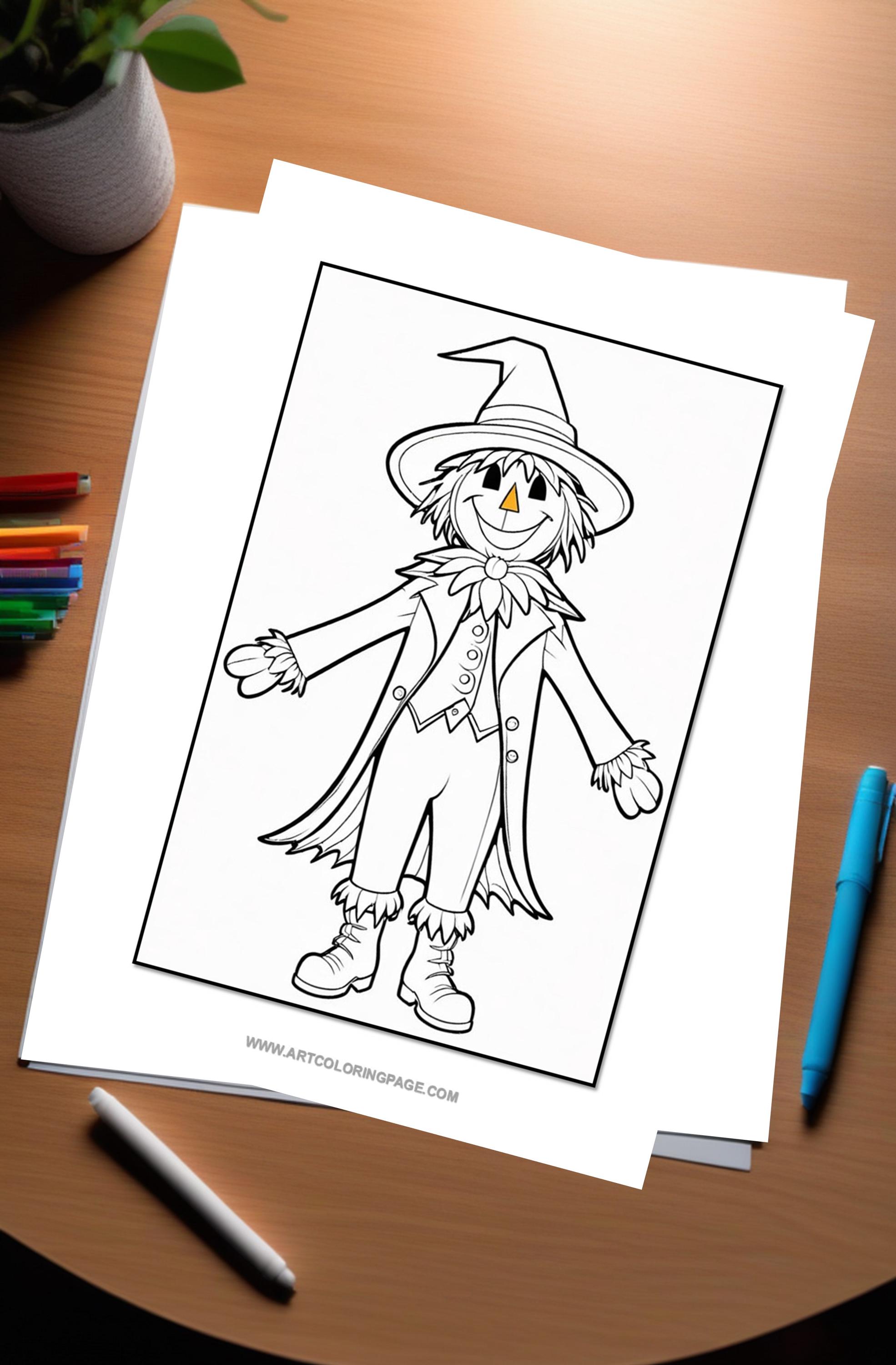 Cute Scarecrow Coloring Pages, 100 Halloween Crafts (PDF Pattern) - Etsy