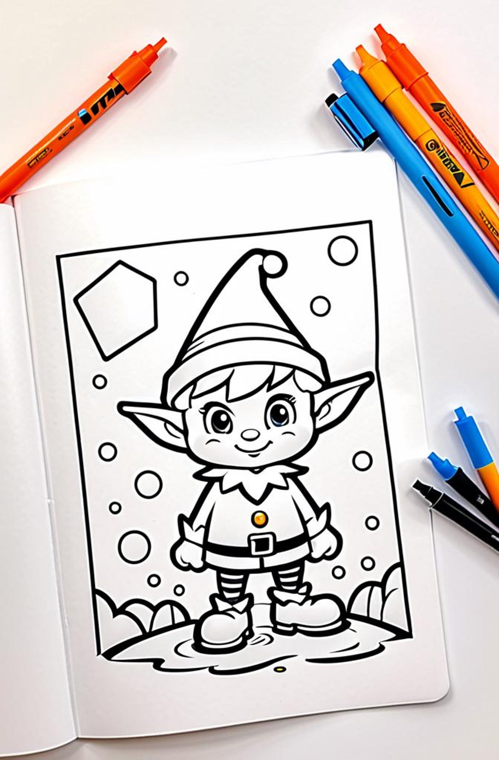 Elf Coloring Book | 100 Christmas Pages for Kids (PDF Pattern) - Etsy