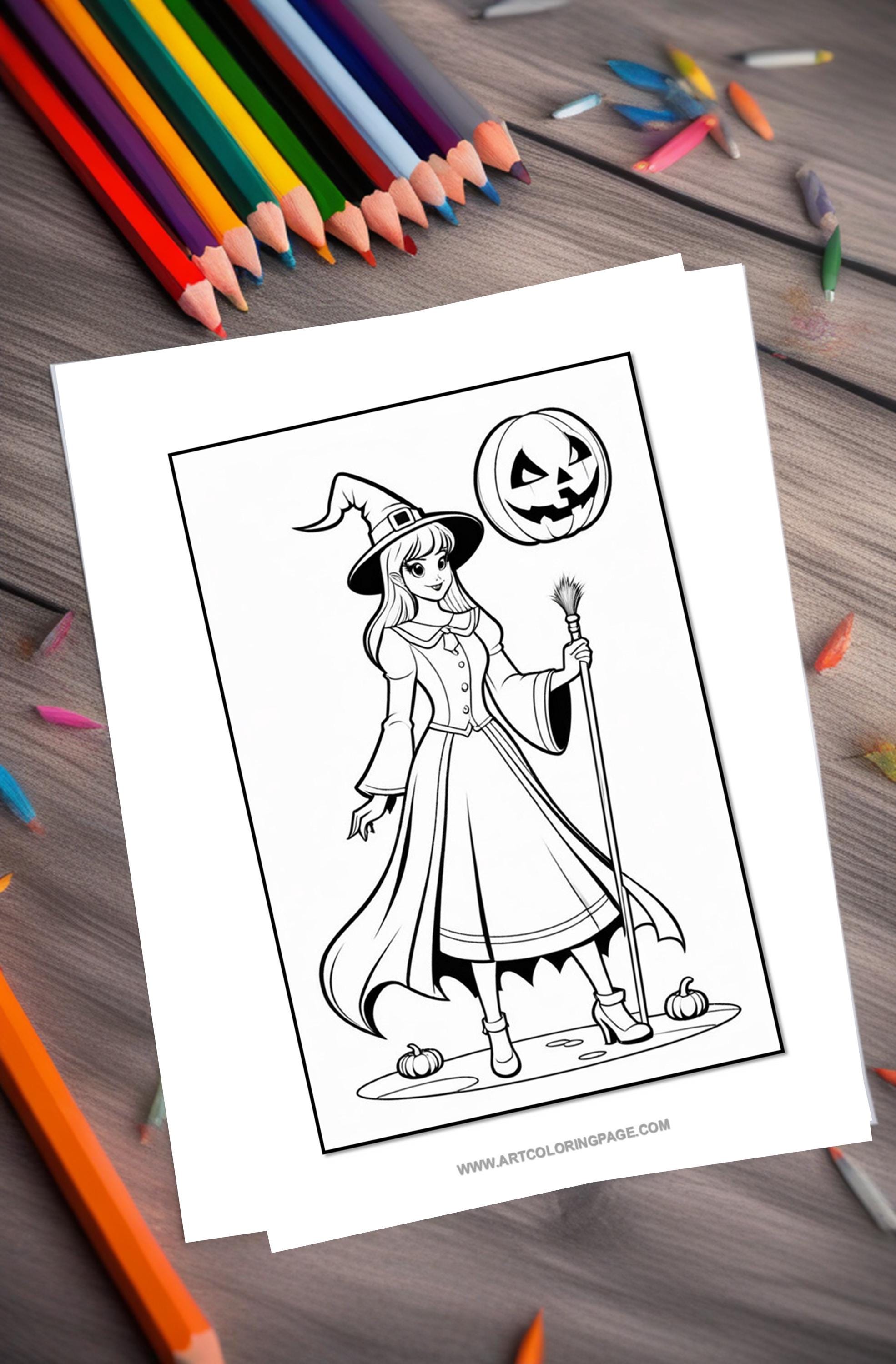 Witch Coloring Pages - Printable Halloween Coloring Book Vol 1 ...