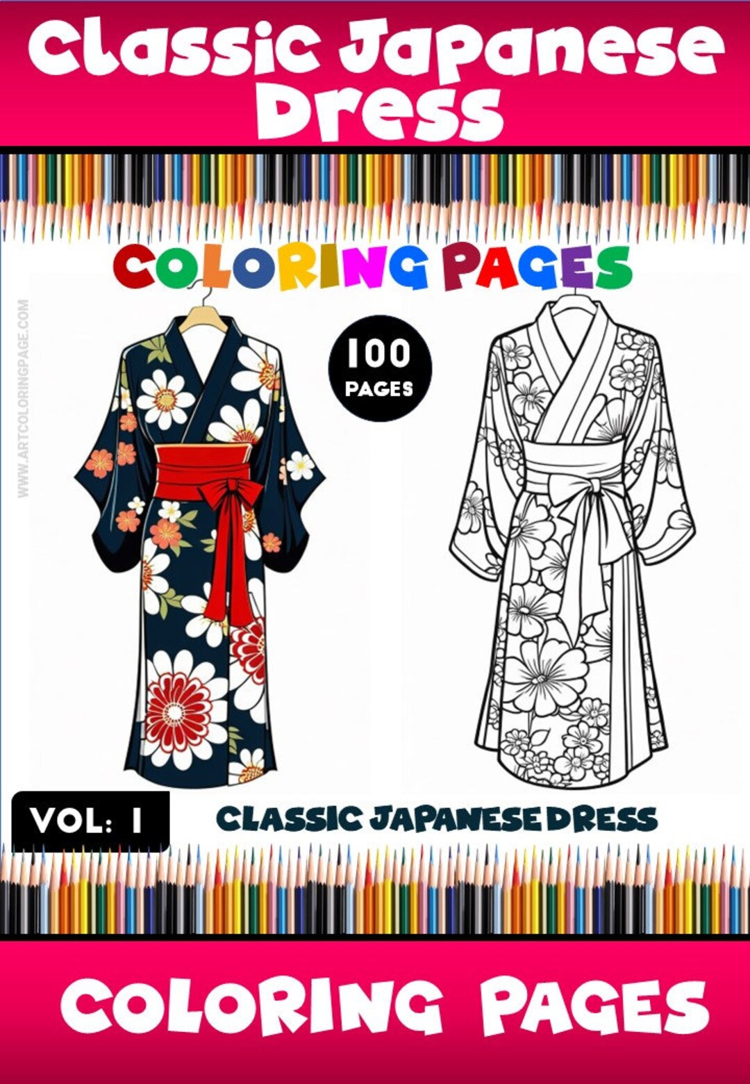 Discover the Art of Japanese Culture With Classic Dress Coloring Pages ...