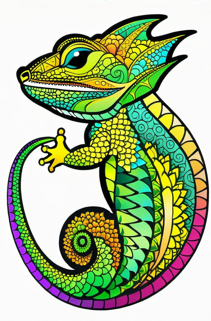 Lizard Mandala Coloring Book: 100 Pages of Animal Designs (digital ...
