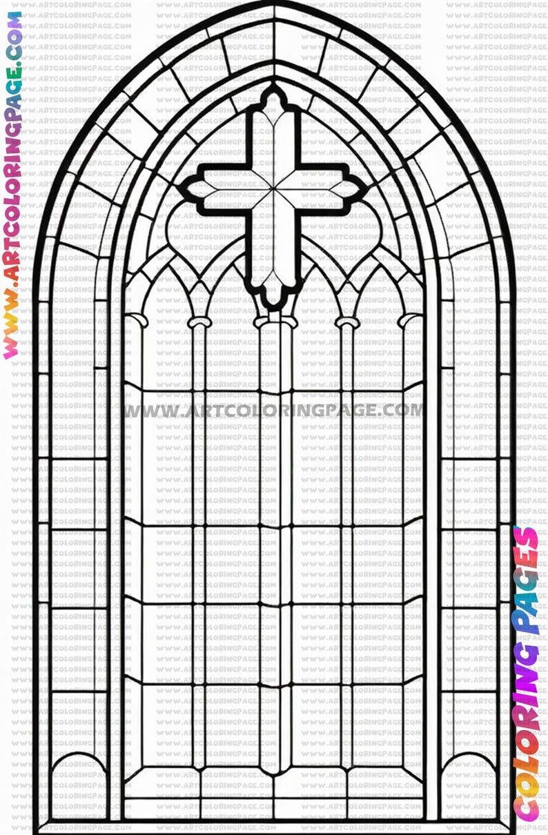 Church Stained Glass Coloring Book Vol.13 | 100 Inspiring Designs ...