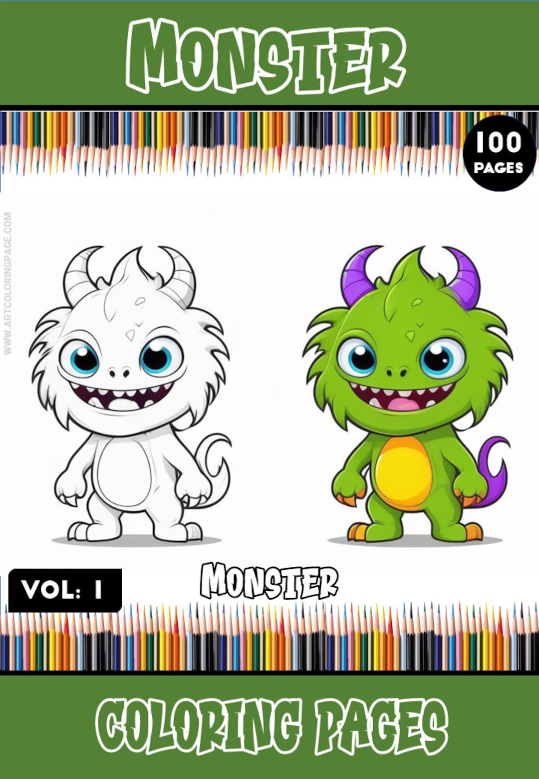 Monster Coloring Pages: 100 Fun Creature Drawings (digital Download) - Etsy