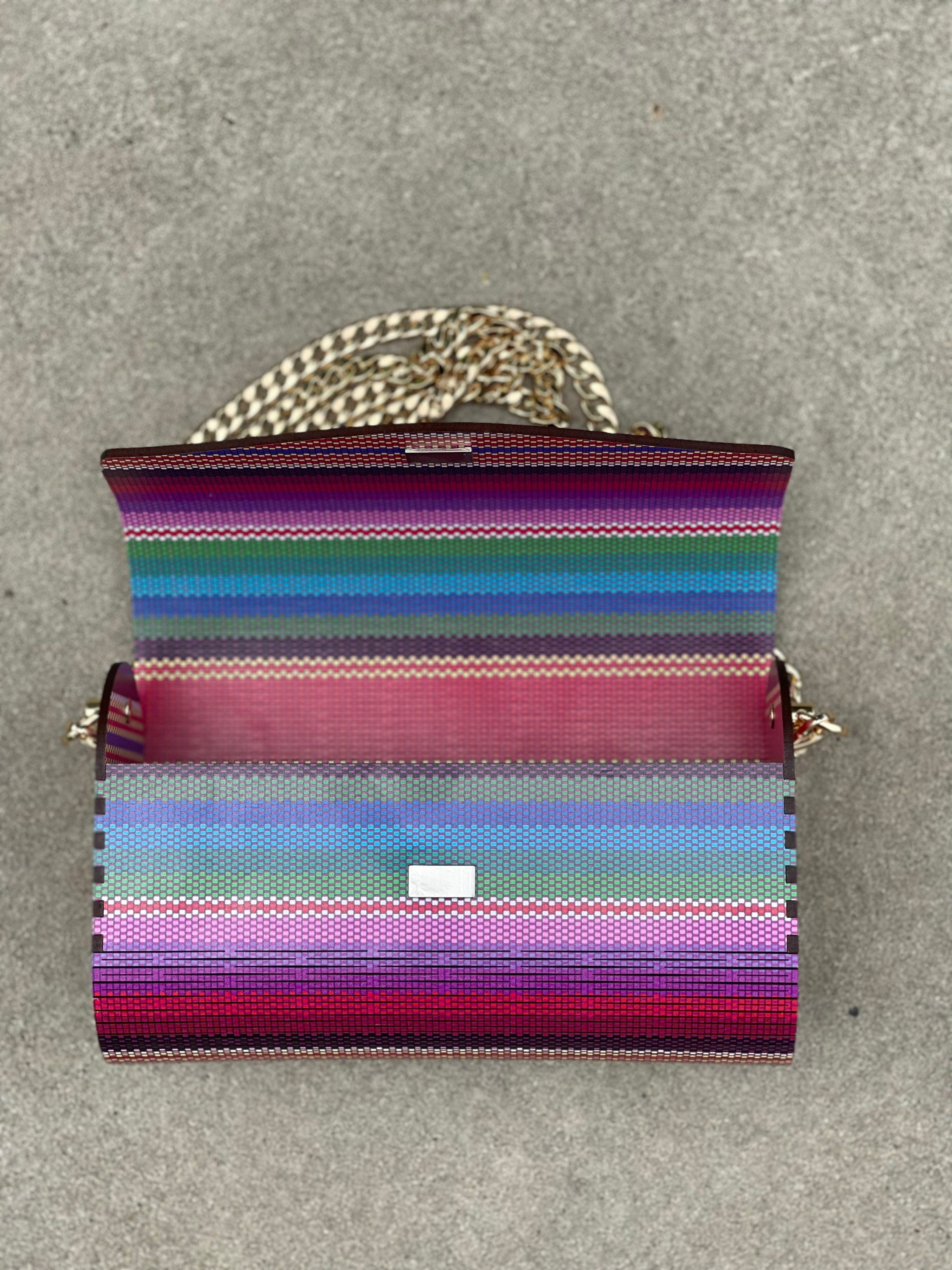 Serape Inspired, Colorful Laser Cut Clutch Crossbody Handbag Purse ...