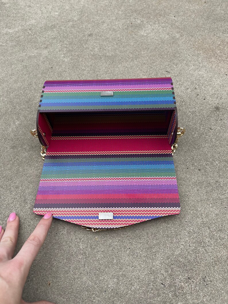 Serape Inspired, Colorful Laser Cut Clutch Crossbody Handbag Purse ...
