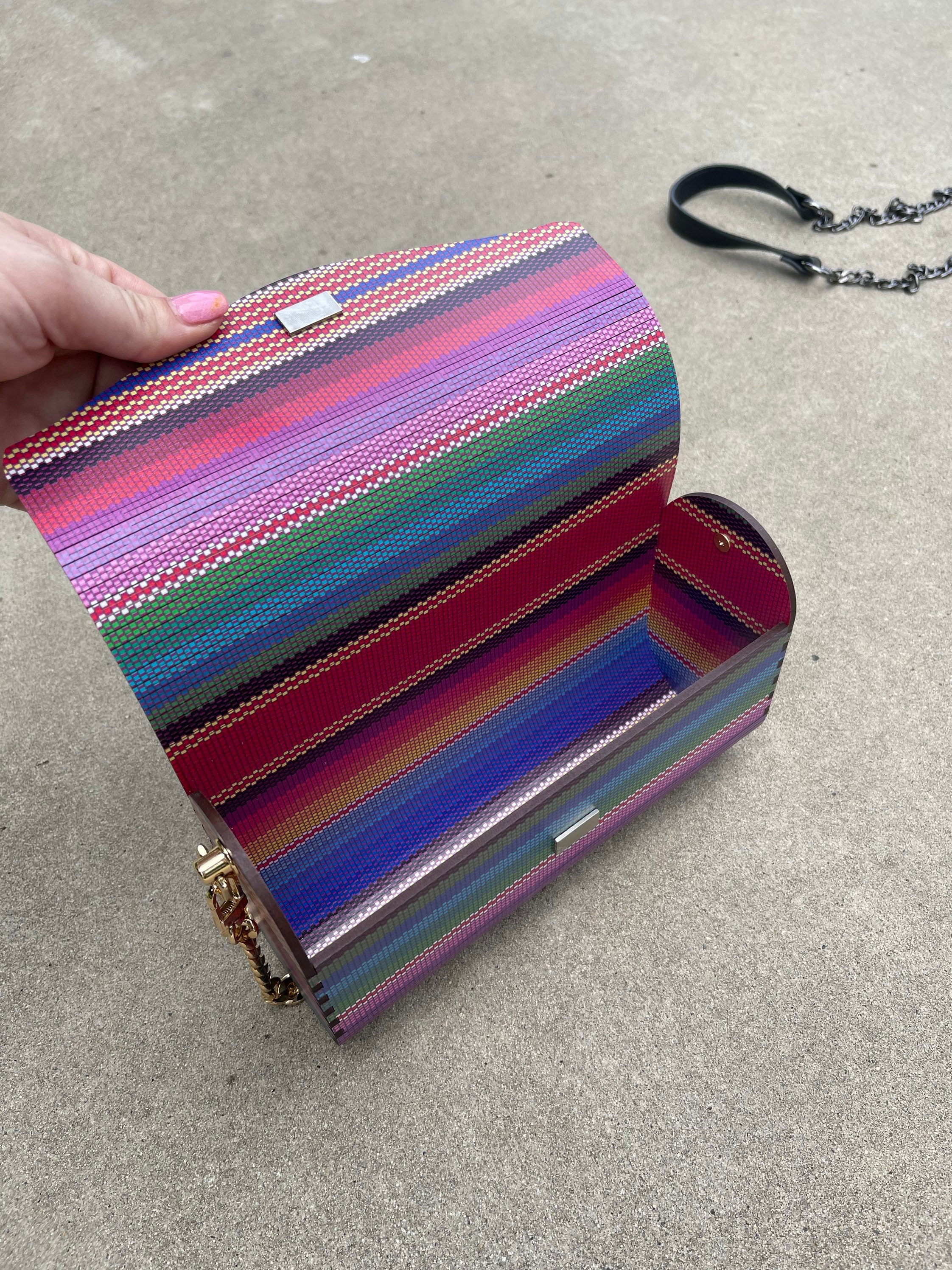 Serape Inspired, Colorful Laser Cut Clutch Crossbody Handbag Purse ...