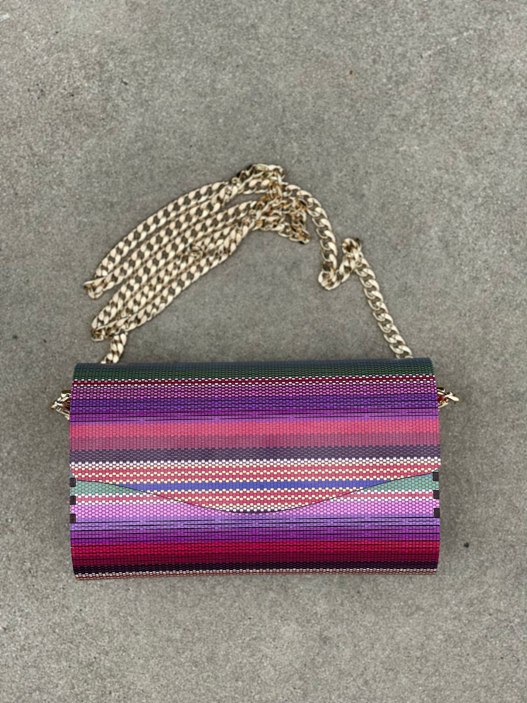 Serape Inspired, Colorful Laser Cut Clutch Crossbody Handbag Purse ...