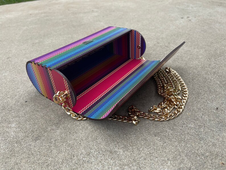 Serape Inspired, Colorful Laser Cut Clutch Crossbody Handbag Purse ...