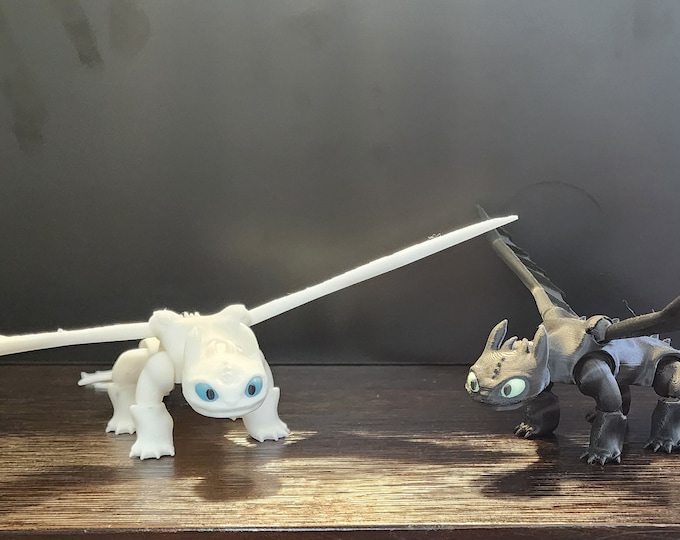 3D Printed Light Fury Stationary: Graceful How to Train Your Dragon ...