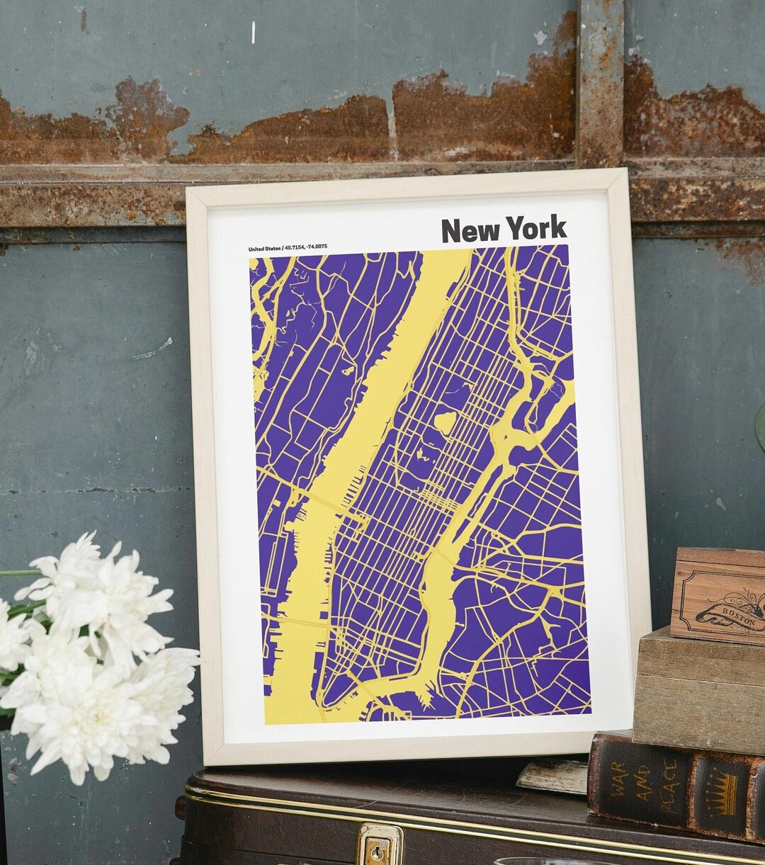 New York City Map Print, New York Map Poster, New York Map Wall Art ...