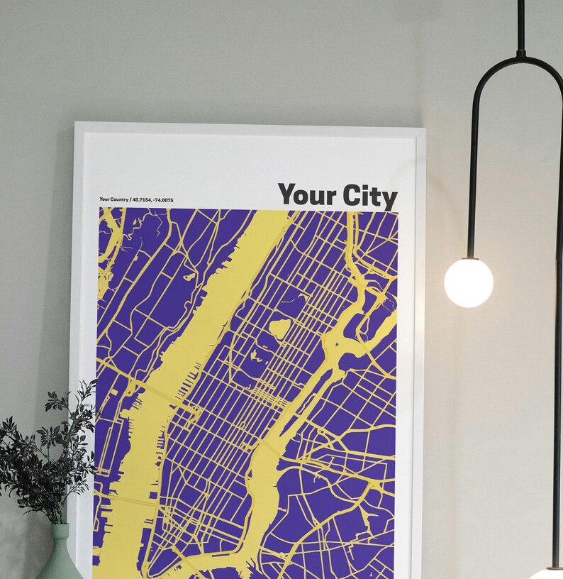 Map Art Digital Print, DIGITAL DOWNLOAD Maps, Modern Map Design, Any ...