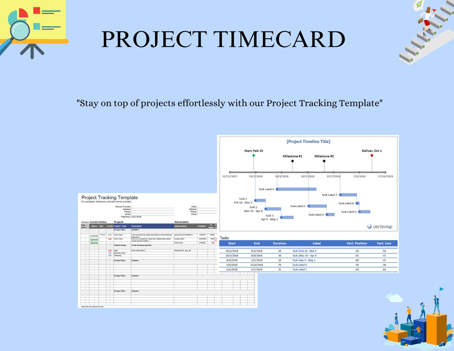 Project Management Gantt Chart Time Management Excel Dashboard Project ...