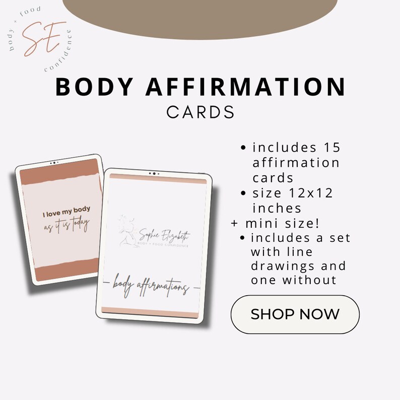 Body Affirmations, Affirmation Cards, Affirmation Deck, Body Image ...