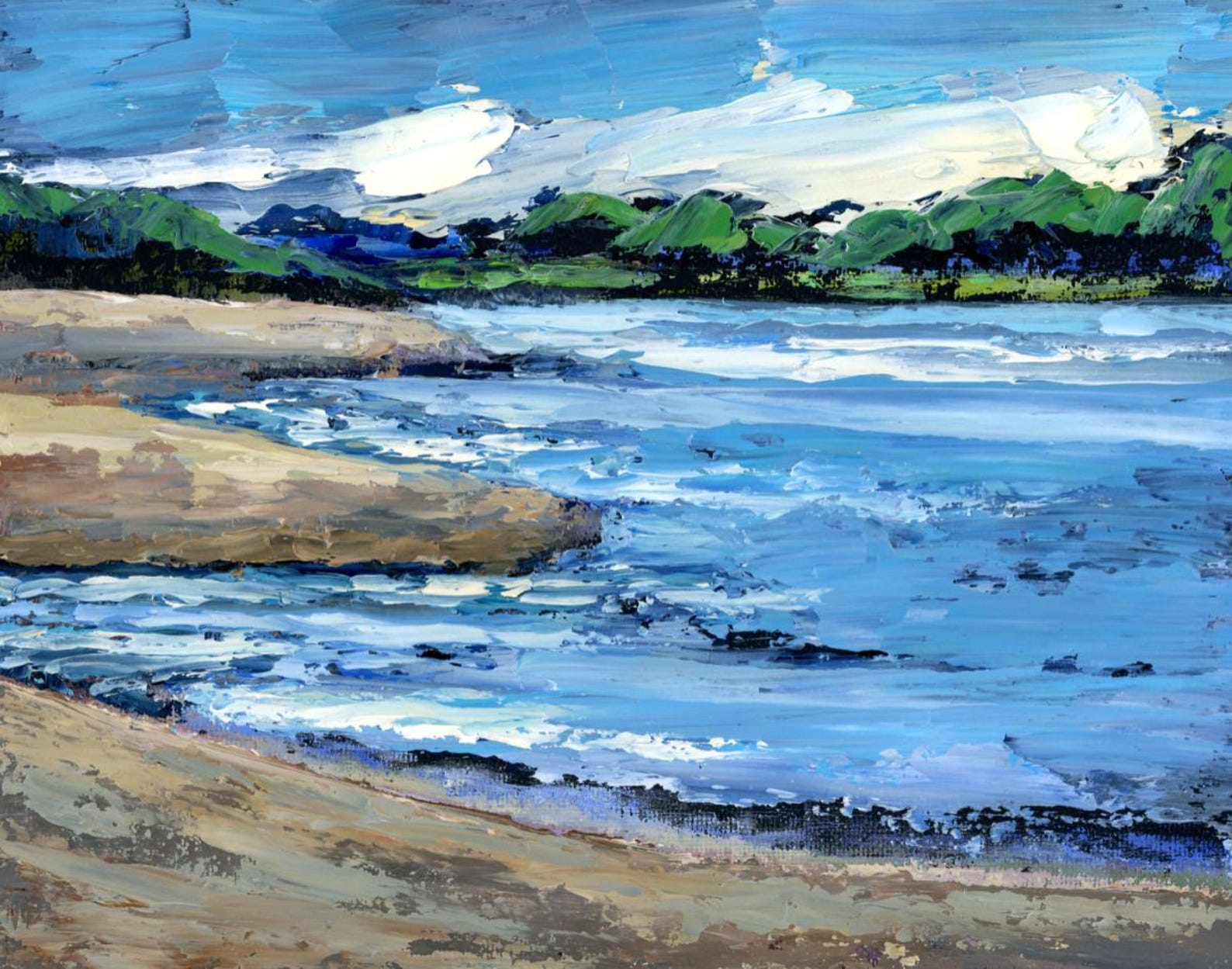 Original Oil Painting Impressionist Seascape Impasto Palette Knife ...