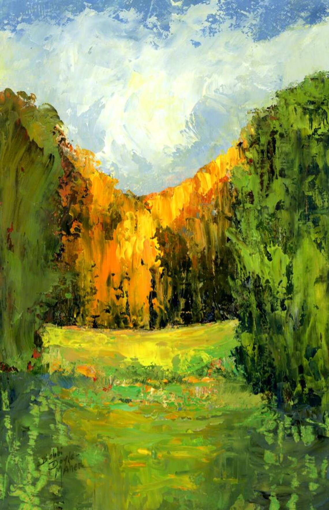 Original Oil Painting Impressionist Landscape Impasto Palette Knife ...