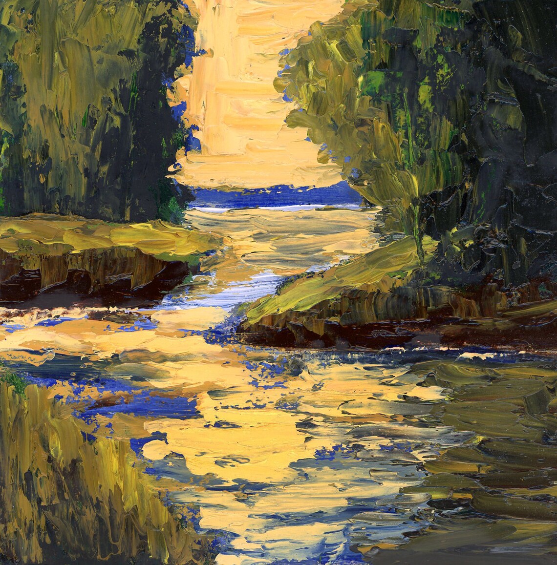 Original Oil Palette Knife Painting Stream River by Bobbi Doyle-maher ...