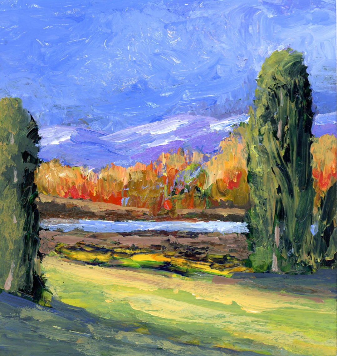 Original Painterly Acrylic Fine Art Painting Comes With a Double Mat ...