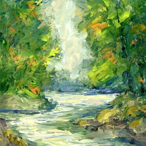 Landscape Original Oil Painting Trees and Water by Bobbi Doyle-maher - Etsy