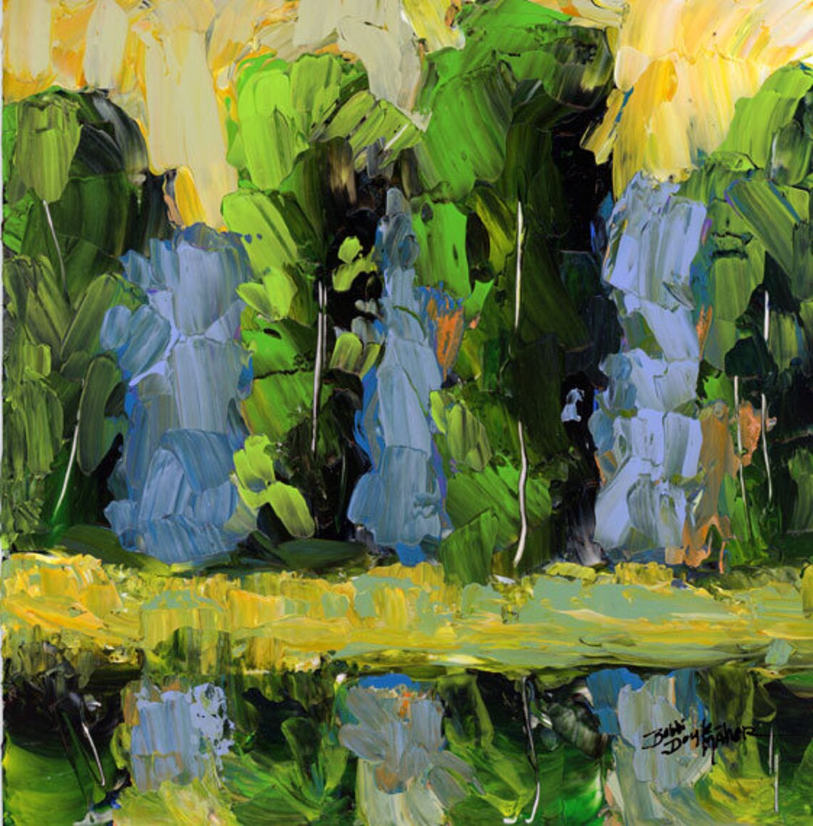 Original Acrylic Painting Impressionist Southern Landscape Impasto ...