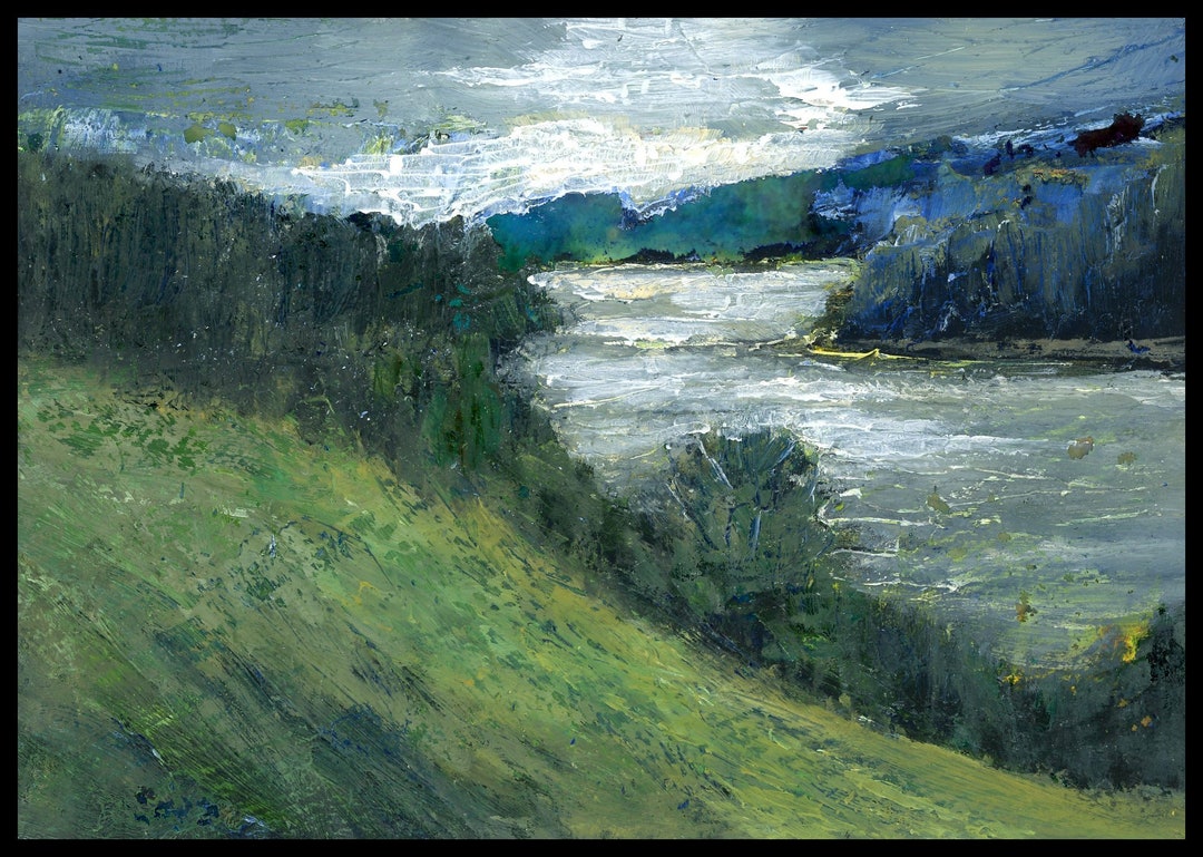 Original Fine Art Oil Painting Moody Light on the River by Bobbi Doyle ...