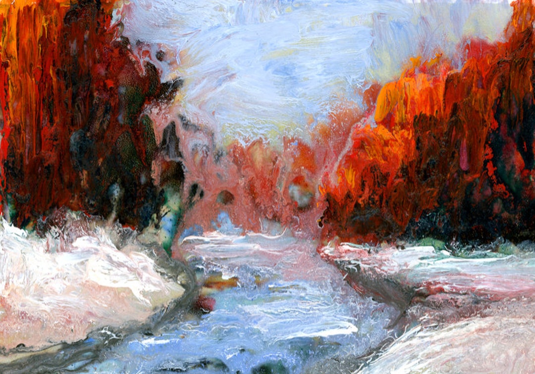 Original Acrylic Impasto Landscape Painting Palette Knife, Bobbi Doyle ...