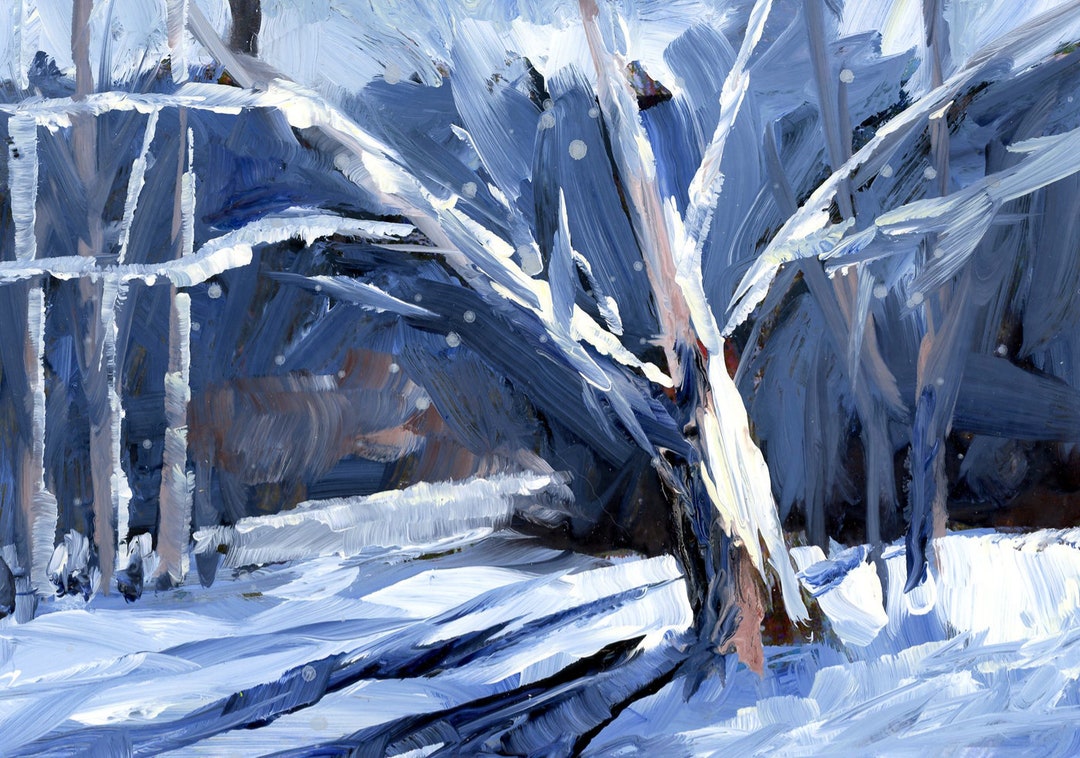 Snow Day Original Painterly Acrylic Painting by Bobbi Doyle-maher - Etsy