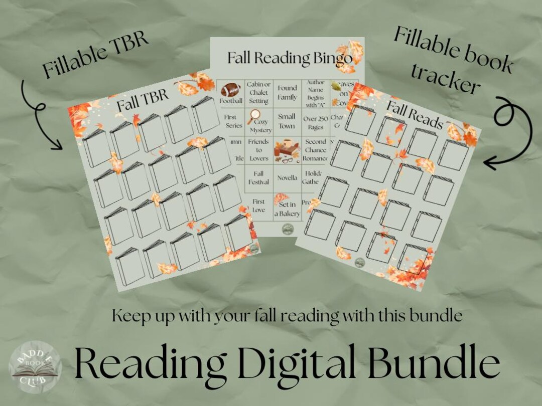 Fall Reading Tracker Bundle: Cozy Bingo, TBR Pages (digital) - Etsy