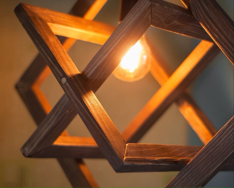 Wooden Hanging Lamp, Wood Lamp, Pendant Lighting, Wooden Lamp, Wooden ...
