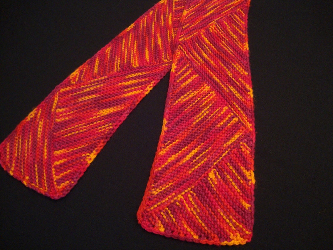 Knitting PATTERN Garter Wedge Scarf: Easy, Fun Modular Knitting ...