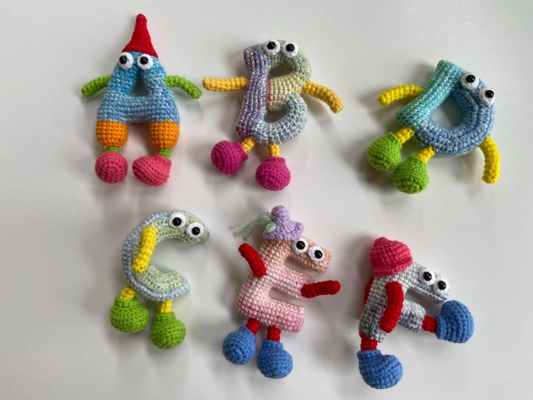 Handmade Crochet Cute Personification Capital Letters, Crochet Letter ...
