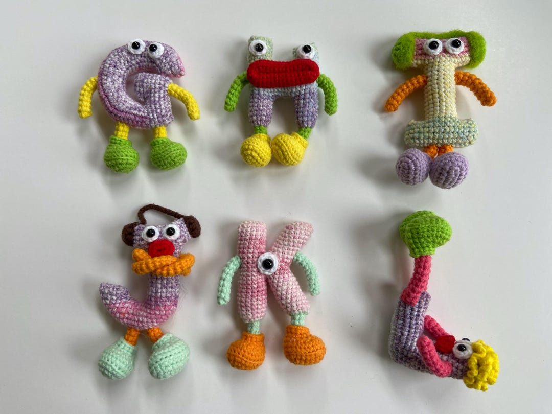 Handmade Crochet Cute Personification Capital Letters, Crochet Letter ...