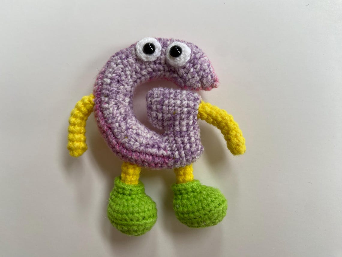 Handmade Crochet Cute Personification Capital Letters, Crochet Letter ...