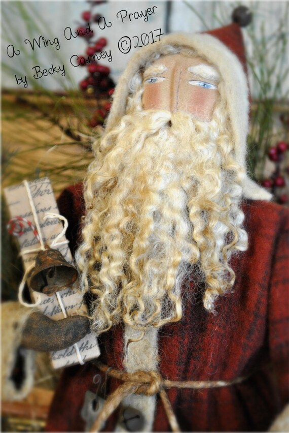Primitive Santa Folk Art Primitive Handmade OOAK Santa Doll | Etsy