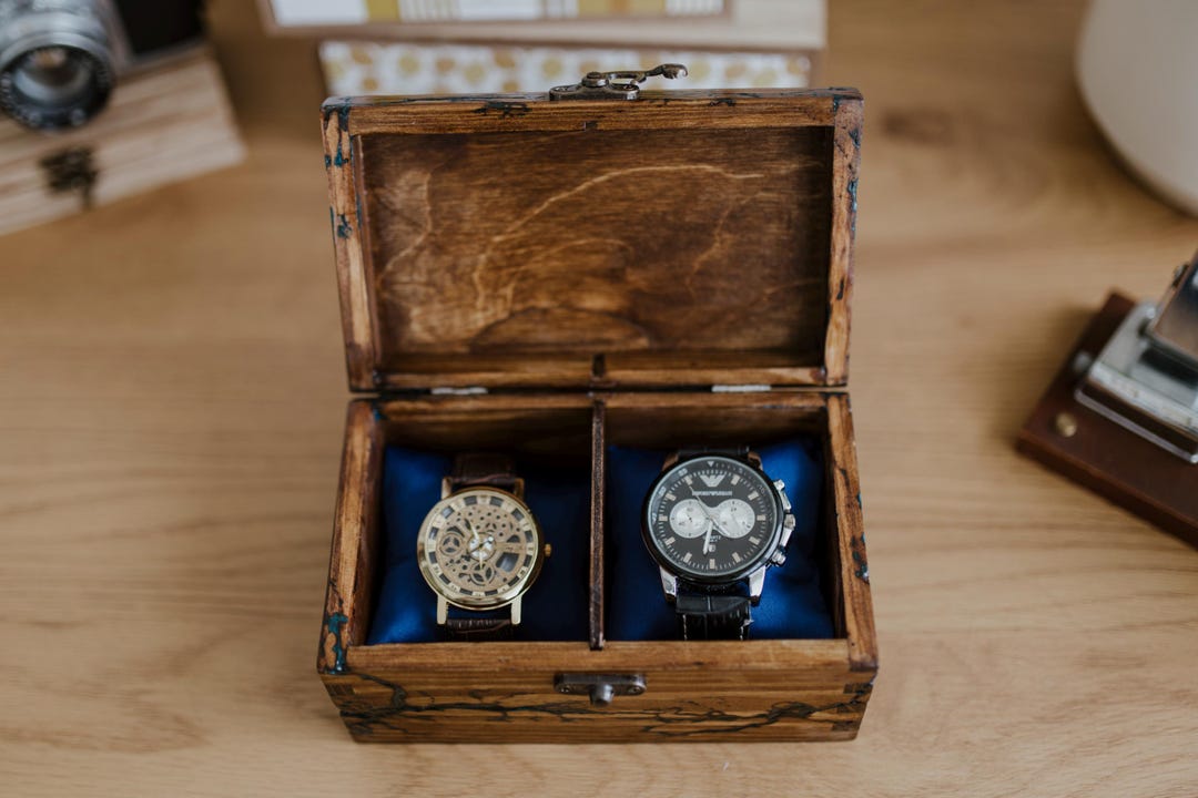 Wooden Watch Box, 2 Wooden Watch Box for Dad and Friend, Engraved Watch ...