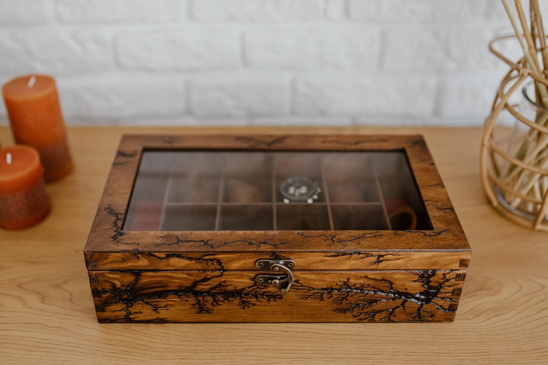 Wooden Watch and Glasses Box for 8 Watches, Personalized Engraved Gift ...