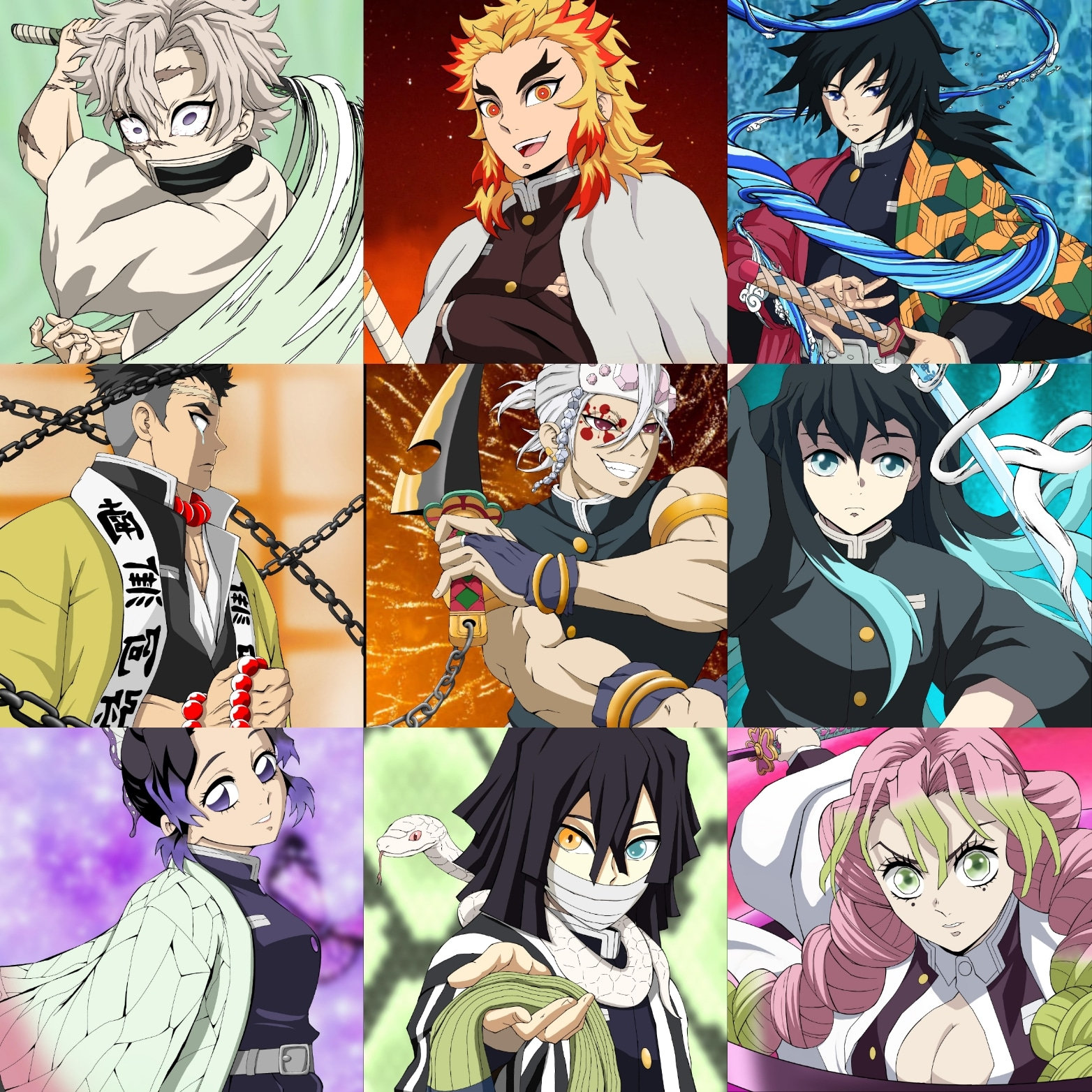 All 9.demon Slayer Hashira - Etsy