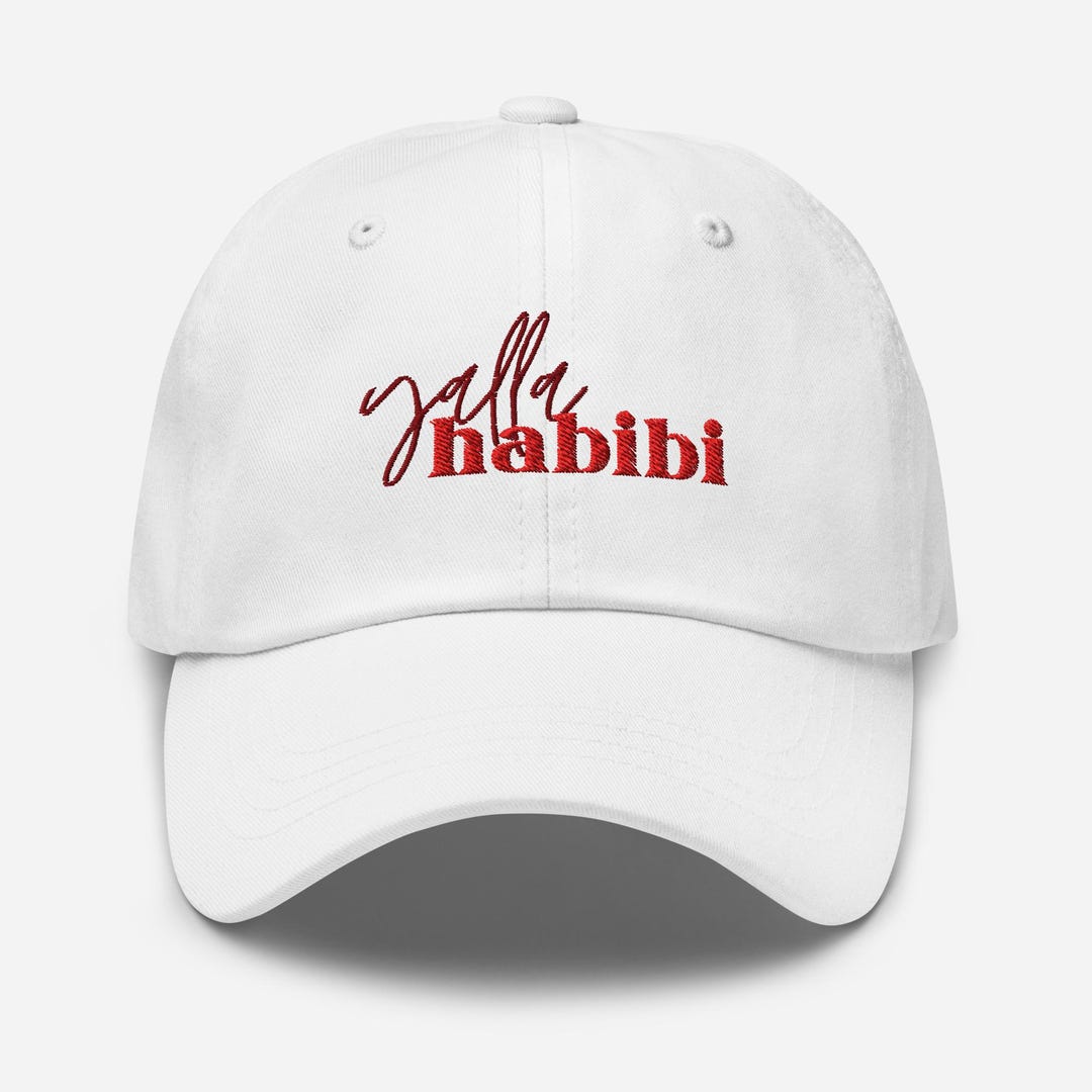 Yalla Habibi - Maroon Red Embroidery Two Colors - Dad Hat / Cap - Etsy