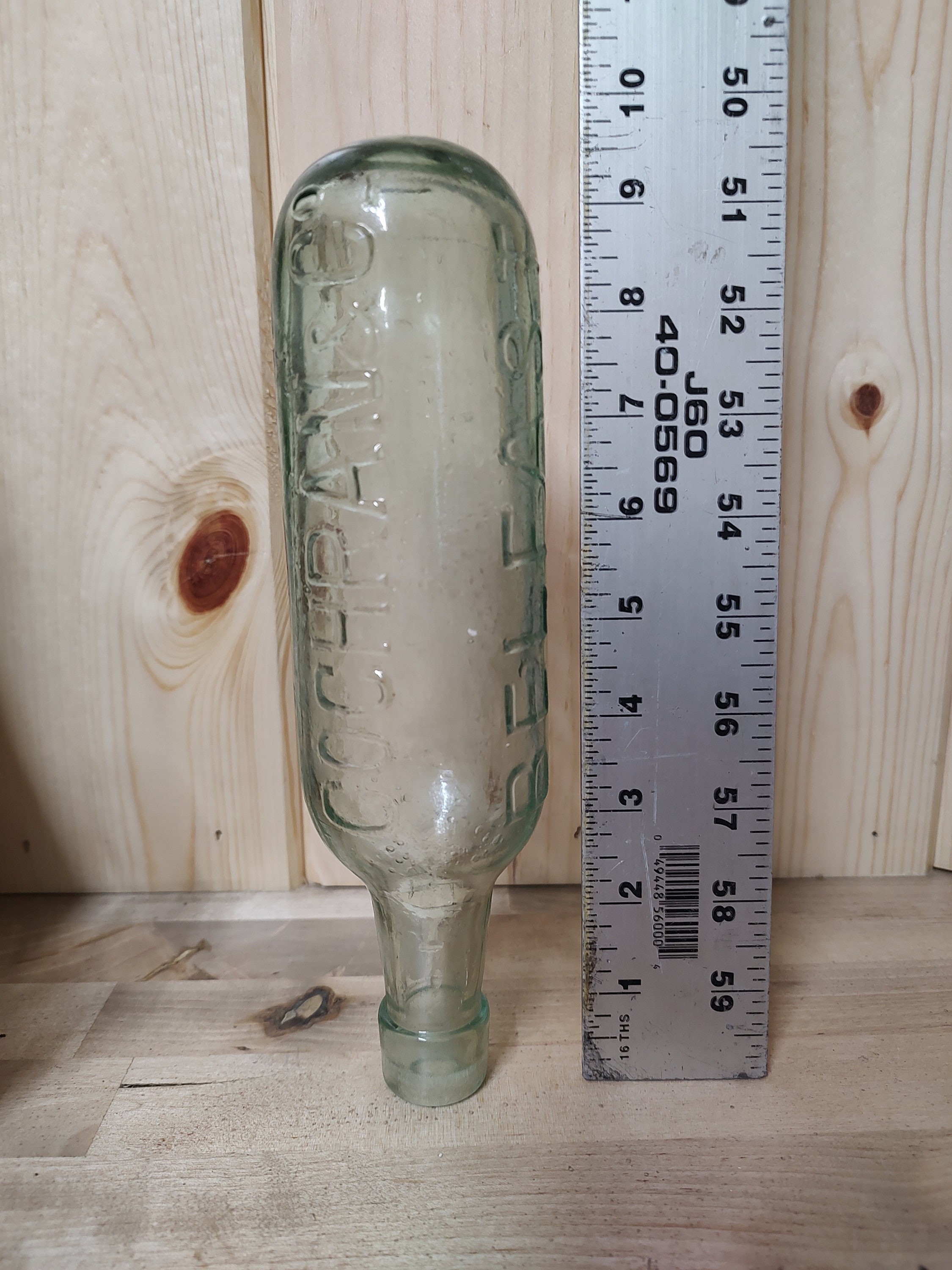 Antique Round Bottom Bottle, Ross's Belfast Ireland Green Glass Torpedo ...