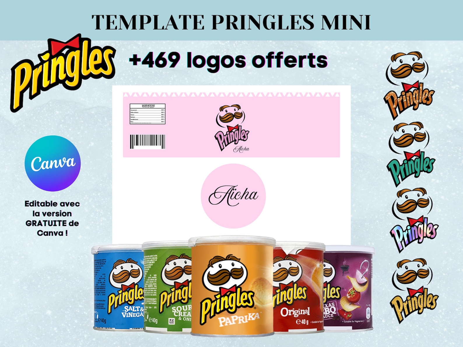 Pringles Template - Pringles Mini Packaging Template - Personalized ...