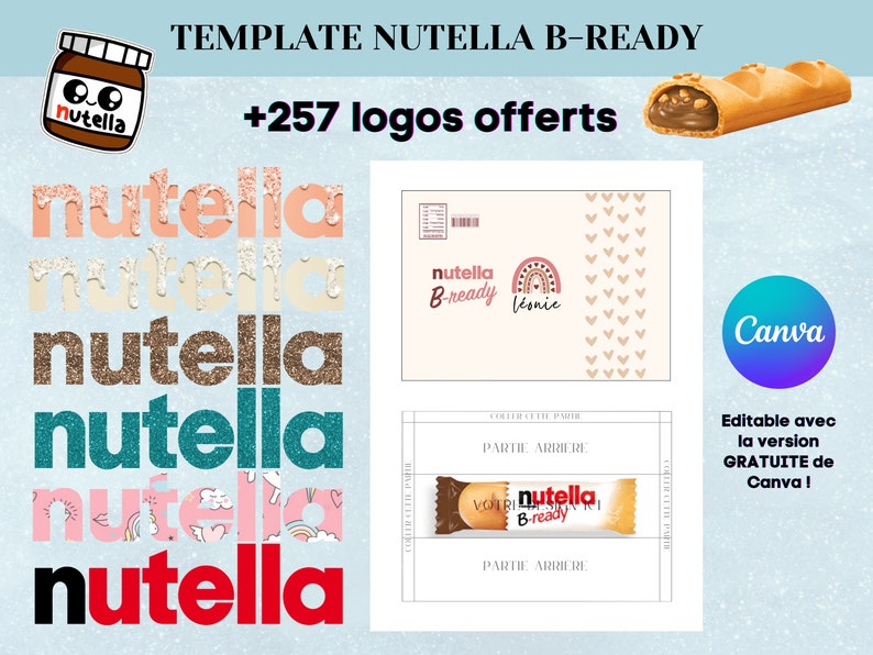 Template for Nutella B-ready - Personalized Template for Nutella Bar ...