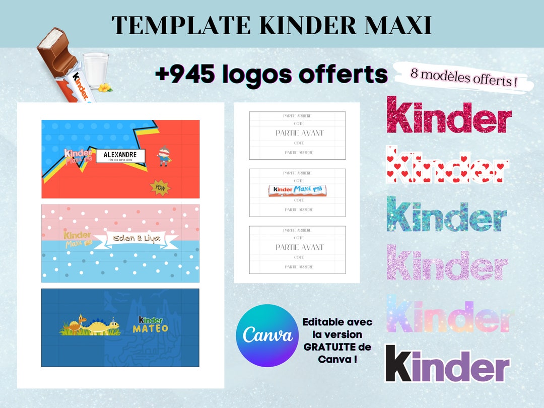 Template for Kinder Maxi Packaging Personalized Template for Kinder ...