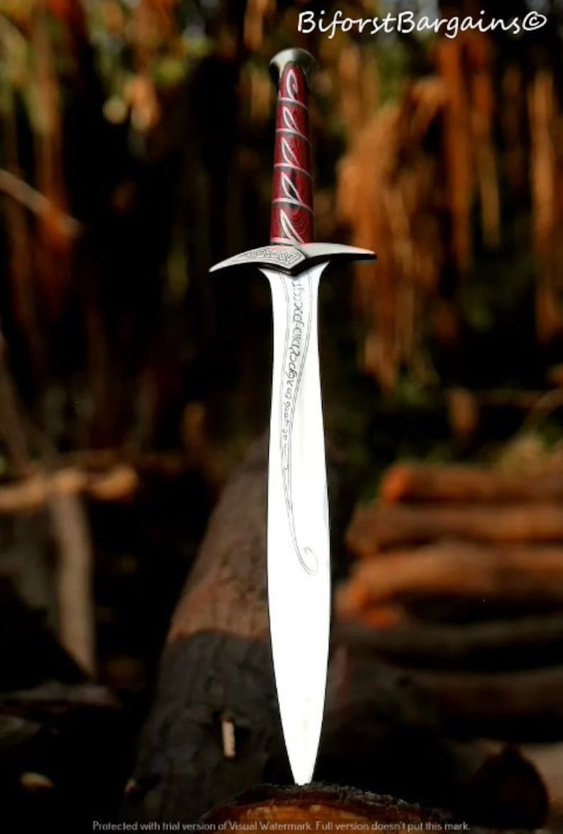 Handmade LOTR Sting Sword With Scabbard, Short Replica Frodo Viking ...