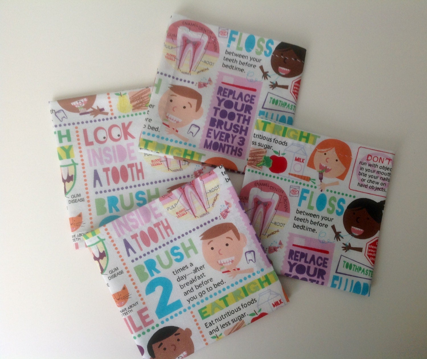 Children's Cotton Fabric Napkins Kid's Napkins Eco Friendly Cotton Kids ...