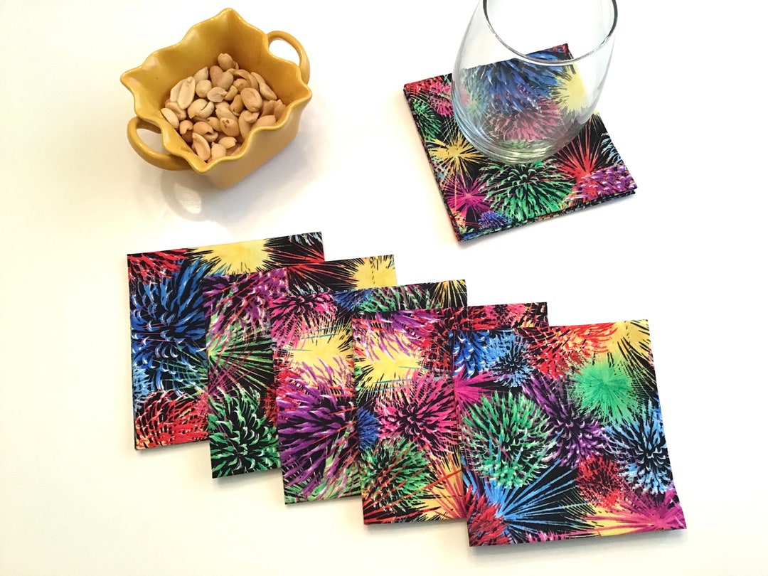 Fireworks Cocktail Napkins Party Napkins Cloth Cocktail Napkins ...