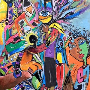 Chatter OCD Therapy Art Cat Scribble Abstract Outsider Art Original - Etsy