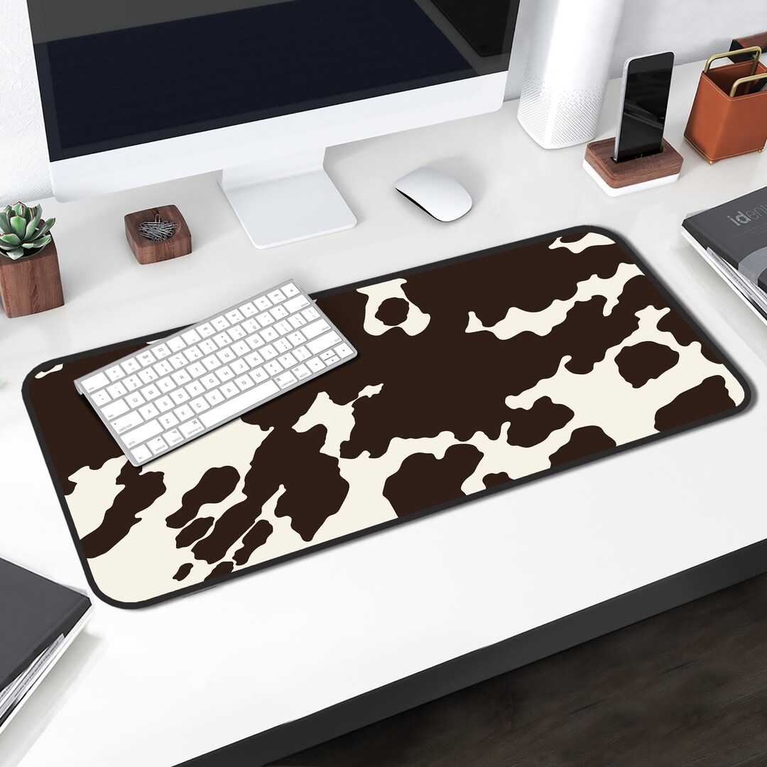 Cow Print Large Desk Mat Mousepad, Large Mouse Pad Deskmat Animal Print ...